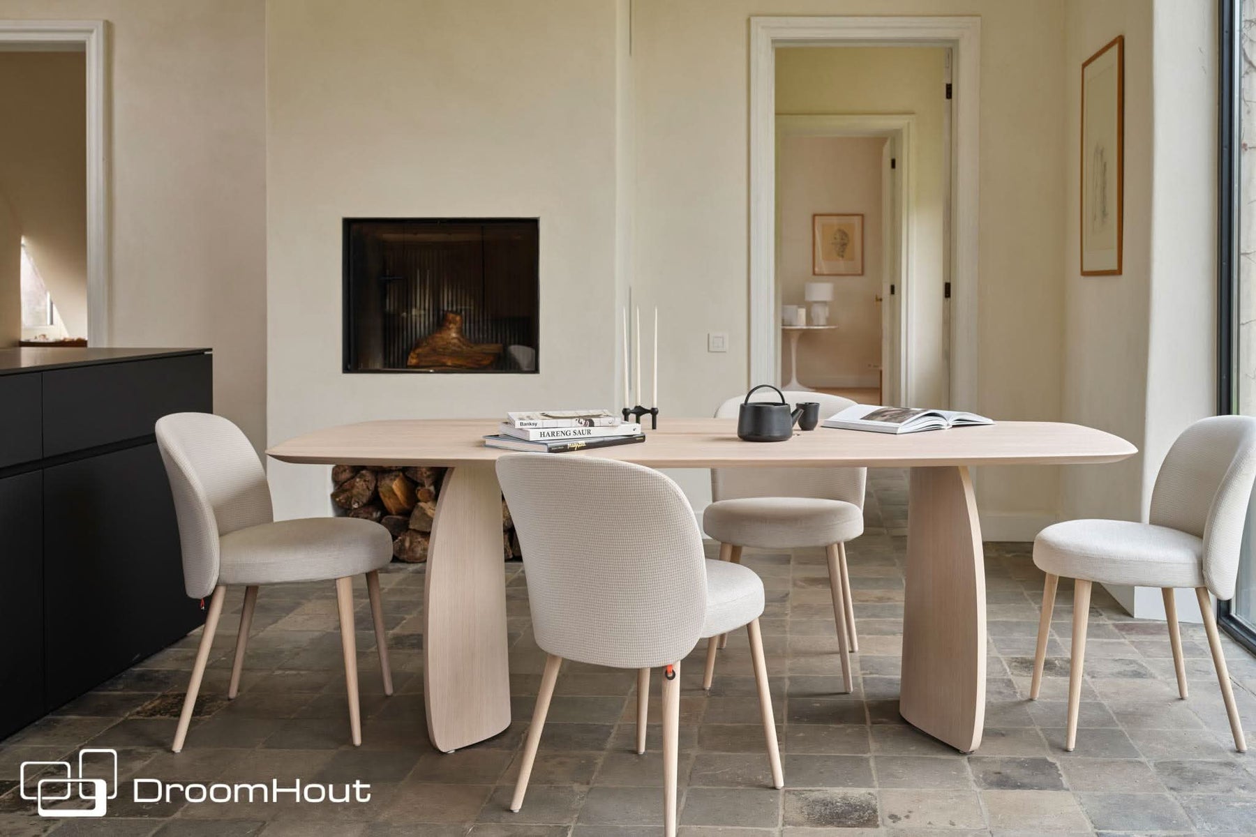 Tafel eiken Mobitec Dolmen | organisch of ovaal | Vele afmetingen – DroomHout